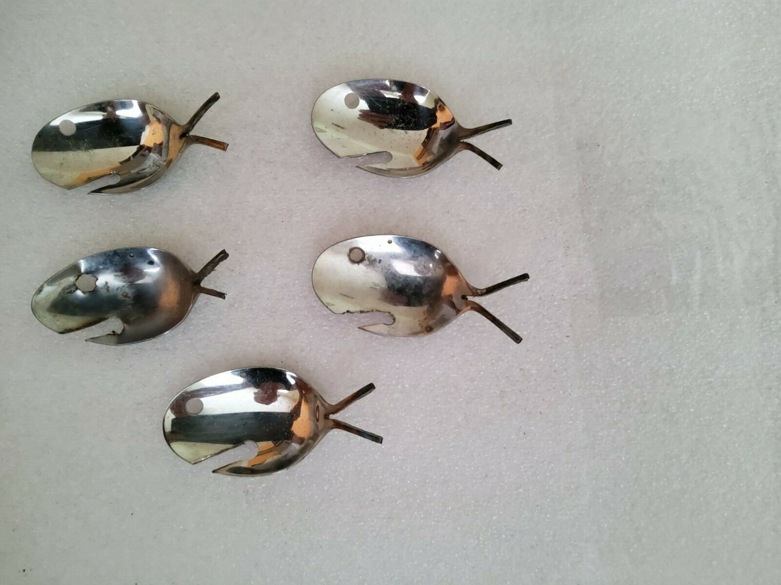 5 Fish spoons decoration made from tablespoons stainless steel ...