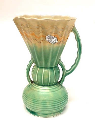 VINTAGE ART DECO BESWICK WARE ENGLAND MATTE GLAZE ART POTTERY VASE ...