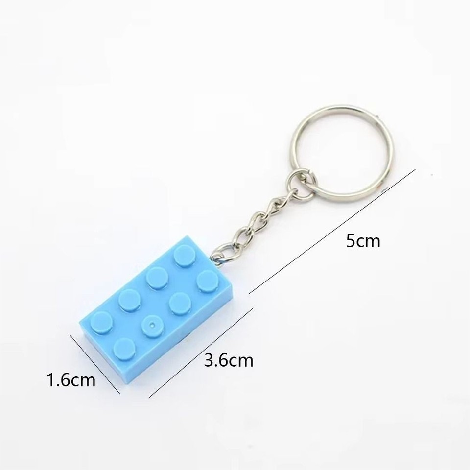 Fun Brick Key Chain Colorful MOC Brick Keychain Creative Building Block ...