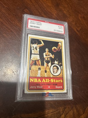 1973-74 Topps Basketball Jerry West #100 - PSA 5 - Los Angeles Lakers ...