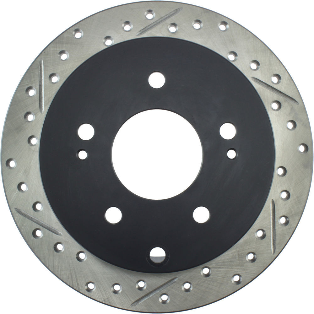 Disc Brake Rotor-Sport Cross-Drilled and Slotted Rear Right Stoptech ...