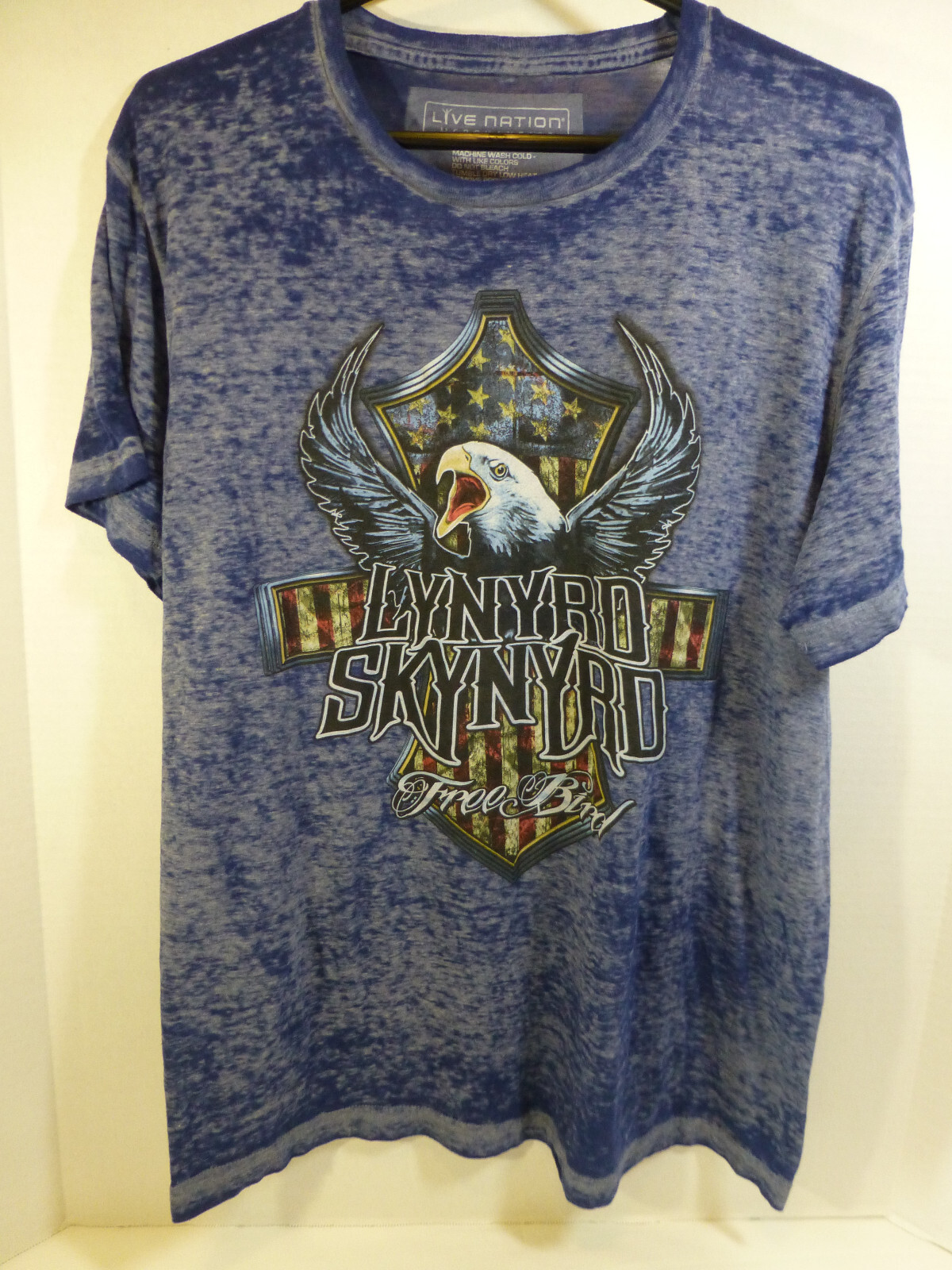 Lynyrd Skynyrd Freebird Mens Eagle Medium Shirt Blue Burnout Soft Live ...