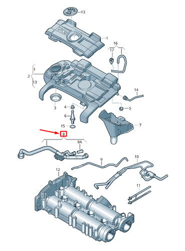 NEW VW TIGUAN 5N BREATHER VENT HOSE 03C103474AA 03C-103-474-AA | eBay