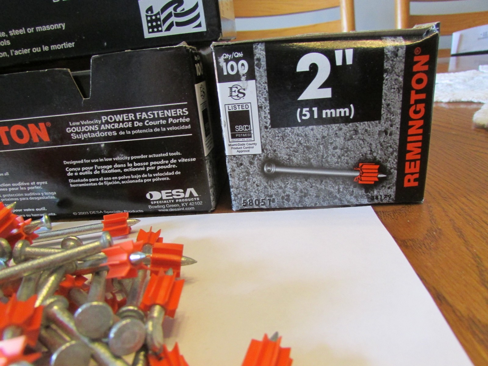 2 " Concrete Nails Low Velocity Fasteners Remington 51mm 3 Boxes 300 ...