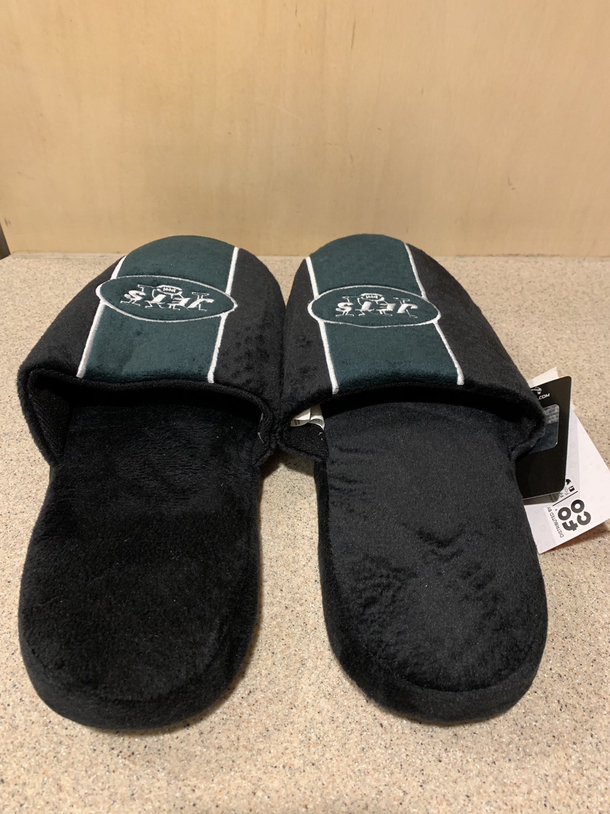 New York Jets NFL Men’s Logo Stripe Slippers, Size XL (13/14) - New ...