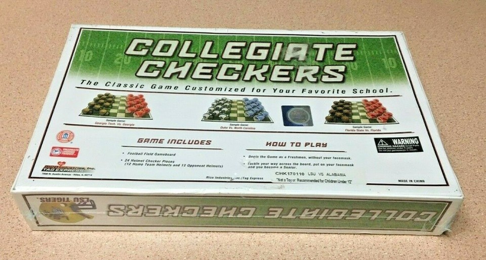 VINTAGE & RARE LSU TIGERS COLLEGIATE CHECKERS GAME FACTORY SEALED | eBay