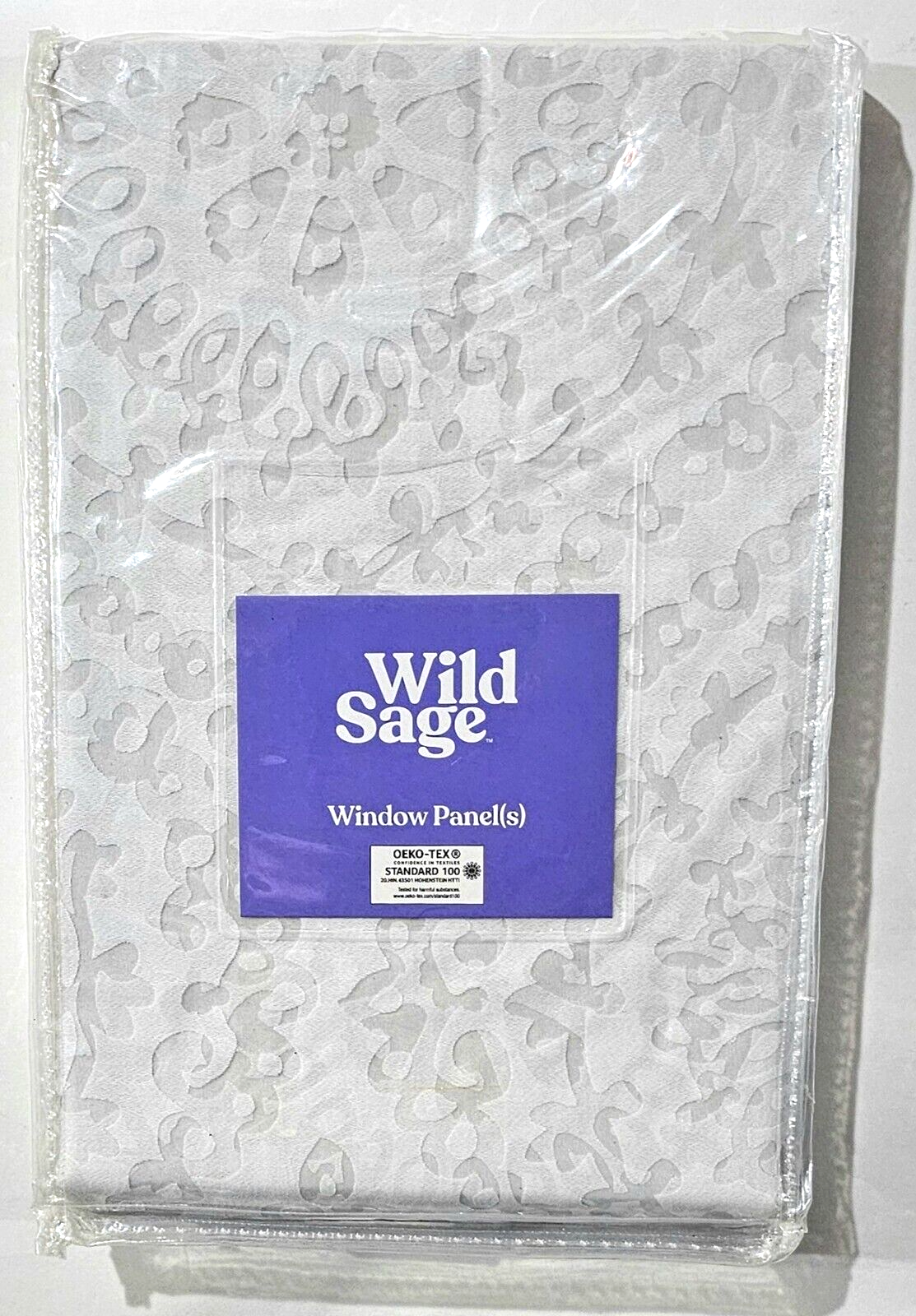 Wild Sage Window Panel Oeko Tex Aveline Burnout Bright White 50x63in ...