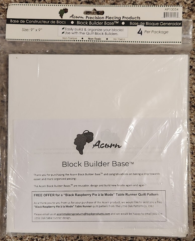 Acorn Block Builder Base 9" x 9" Precision Piecing Quilting Sewing 4 ...