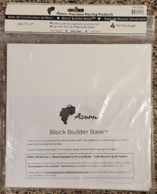 Acorn Block Builder Base 9" x 9" Precision Piecing Quilting Sewing 4 ...