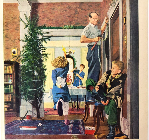 Prudential Insurance Christmas Family Vintage 1950 Ad Magazine Print ...
