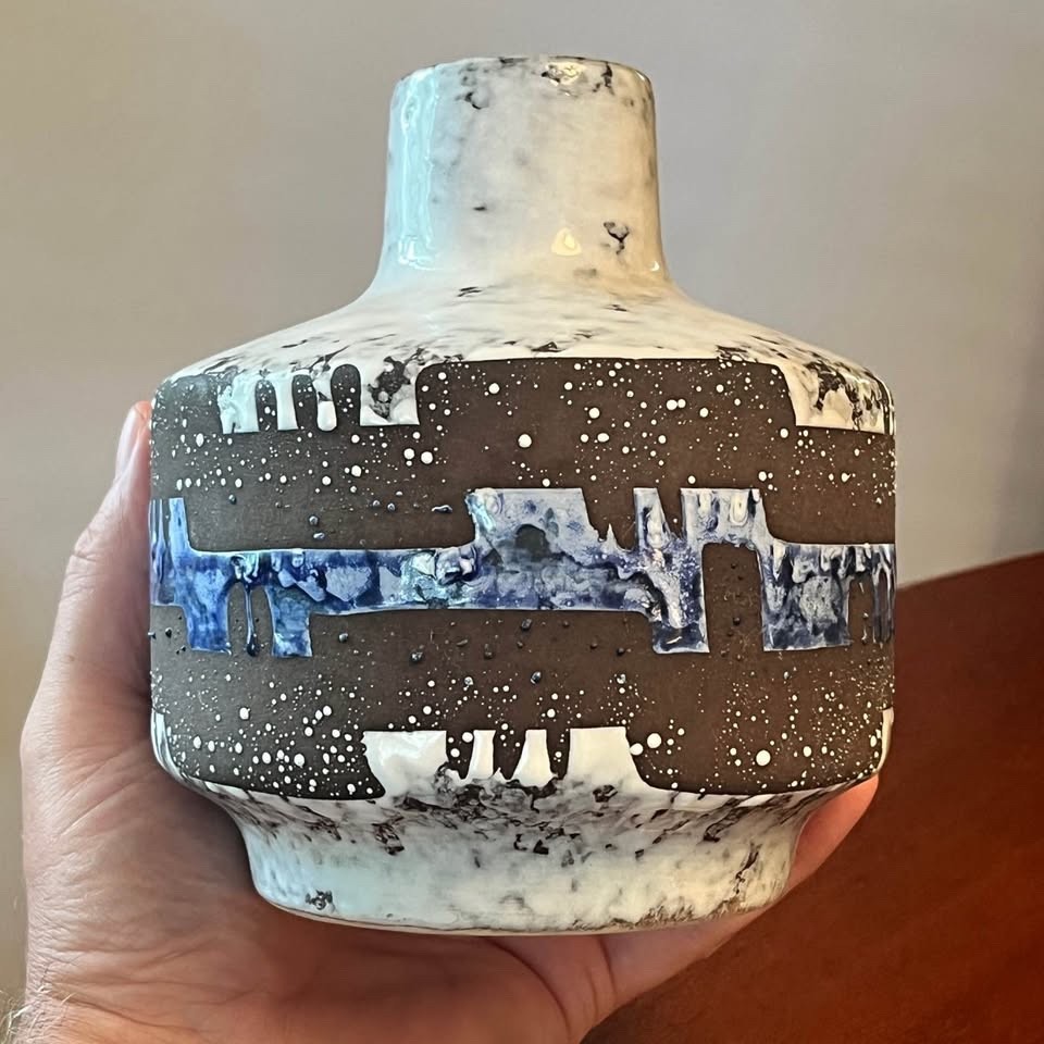 Vintage HALDENSLEBEN Ceramic Vase Studio Art Pottery Mid Century Modern ...