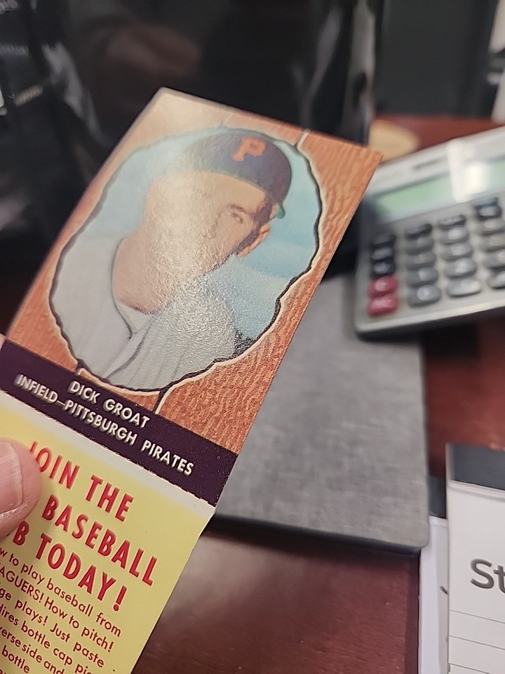 1958 HIRES ROOT BEER #21 DICK GROAT WITH TAB PITTSBURGH BASEBALL ...