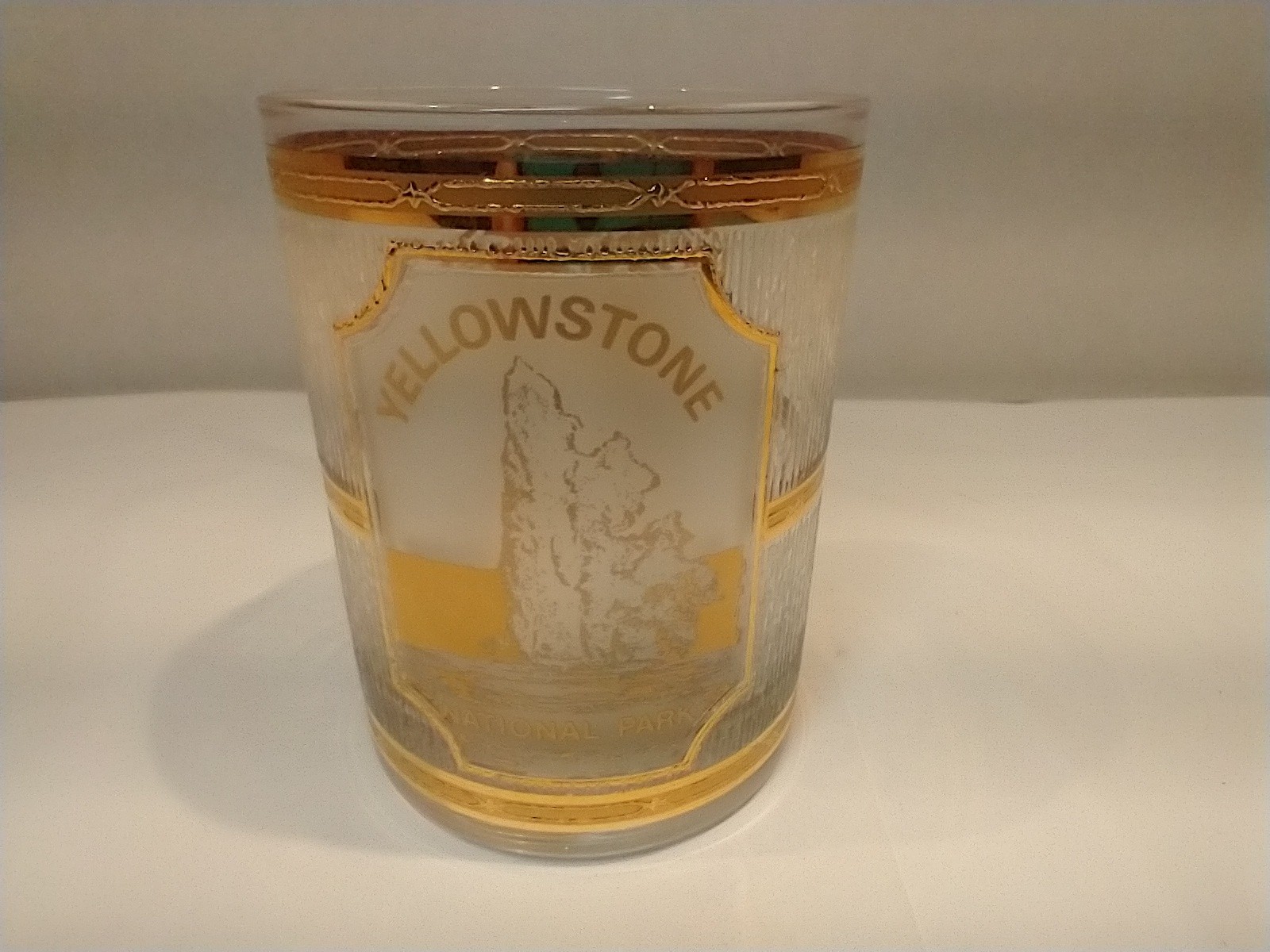 Yellowstone National Park Glass Rocks Low Ball Metallic Gold | eBay