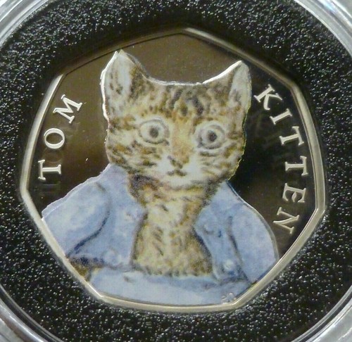Tom Kitten Royal Mint Sterling Silver Proof 50p 2017 Coin Beatrix ...