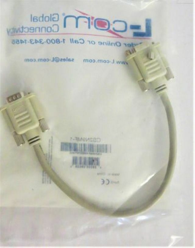 L-Com Premium Molded D-Sub Cable, DB9 Male / Female, 1.0 ft (CS2N9MF1 ...