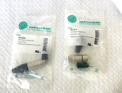 🎙️ Neutrik XLR Connectors Set NC3MX Male & NC3FX Female - Brand New 🎚️ ...