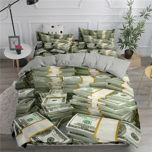 Dollar Series Money 3D Bedding Set 2/3PCS Duvet Cover & Pillowcase Gift ...