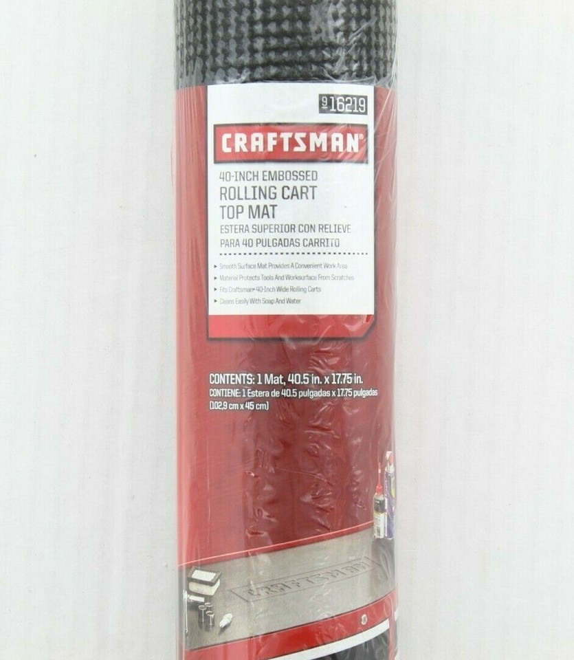 Craftsman Rolling Tool Cart Top Mat Embossed, 40" X 17.75", 16219 | eBay