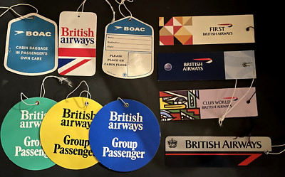 BOAC & BRITISH AIRWAYS - Great Collection of 10 Luggage Labels ...