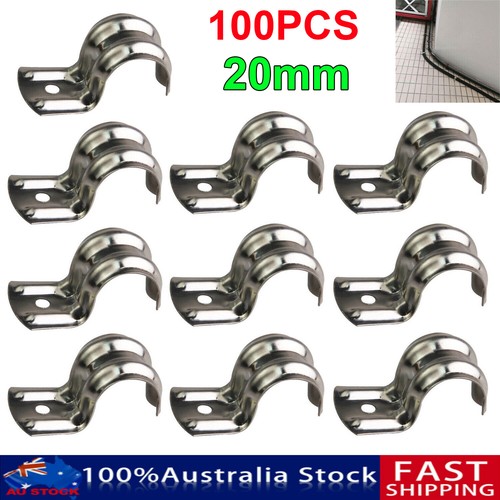 100 pcs Electrical Half Saddles Stainless Steel Fitting Conduit Saddle ...
