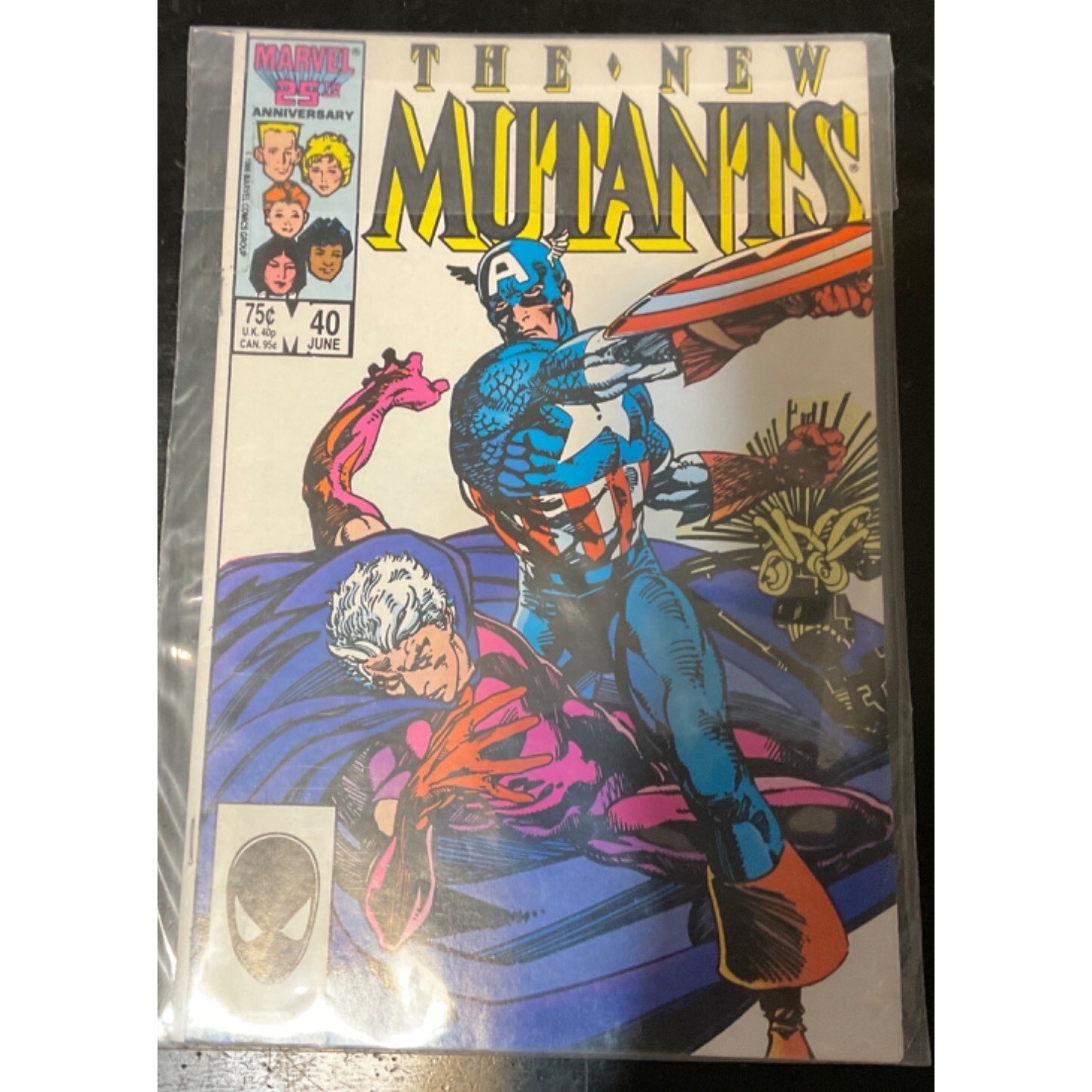 Marvel Comic The New Mutants #40 June Captain America Cover | eBay
