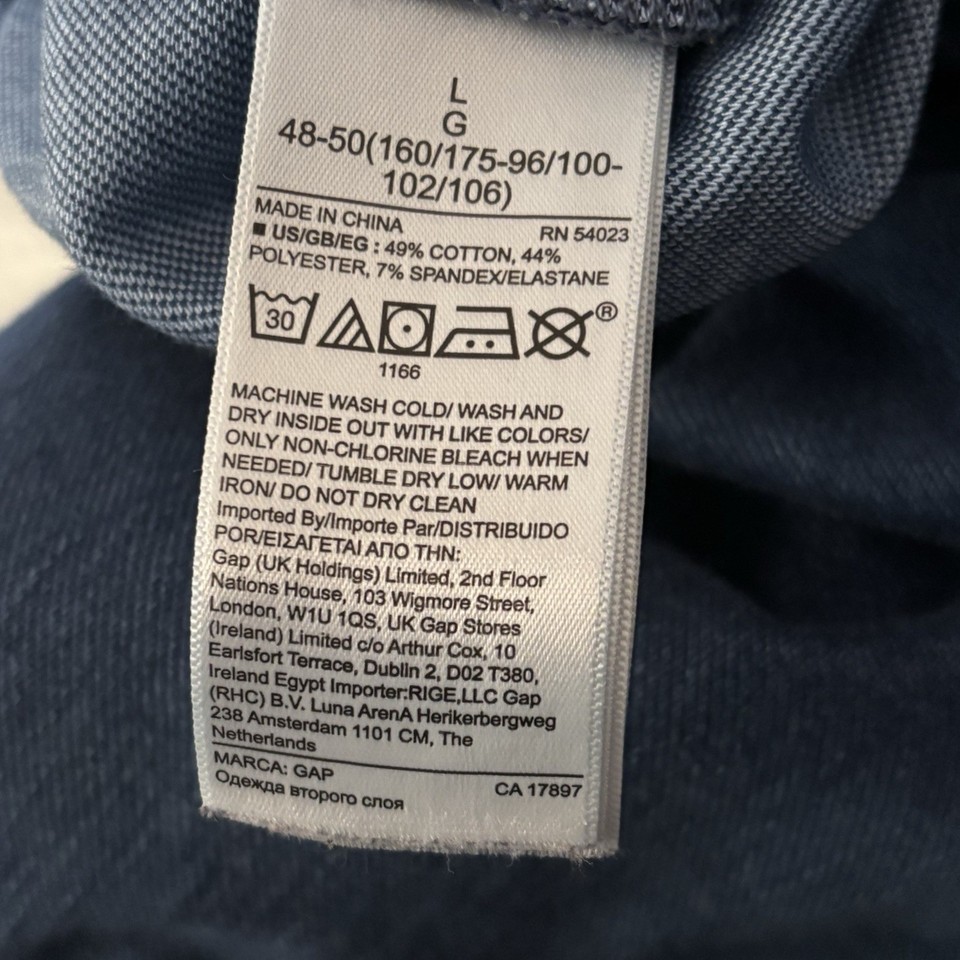 GAP Denim Joggers Large High Rise Medium Wash Elastic Drawstring Waist ...