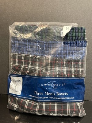 Vintage JC Penny Towncraft Three Men's Boxer Shorts Classic Blue Size ...