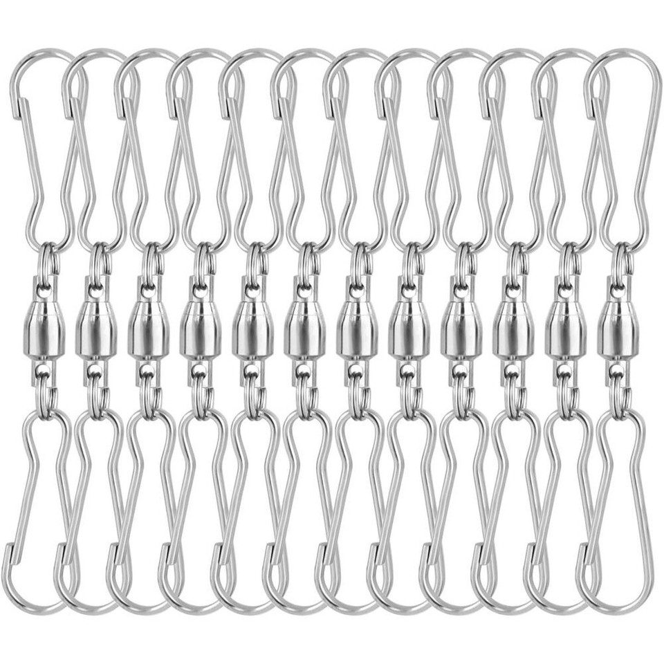 12 Pieces Rotating Double Hook Clips Stainless Steel for Bird Feeders ...