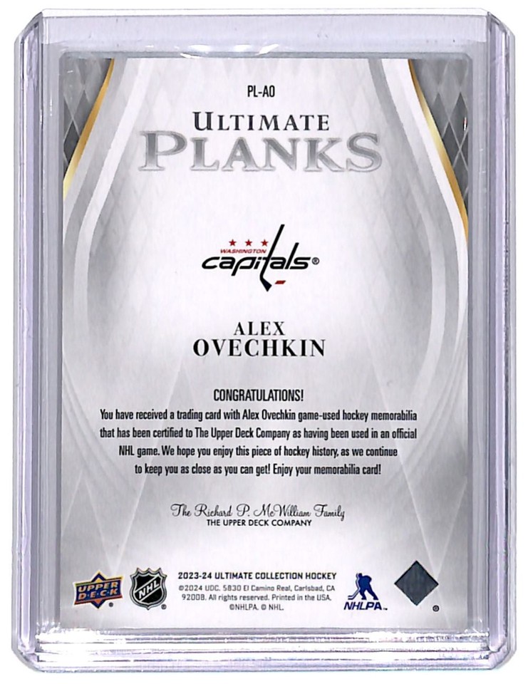 2023-24 Upper Deck Ultimate Collection Ultimate Planks Alexander Ovechkin | eBay