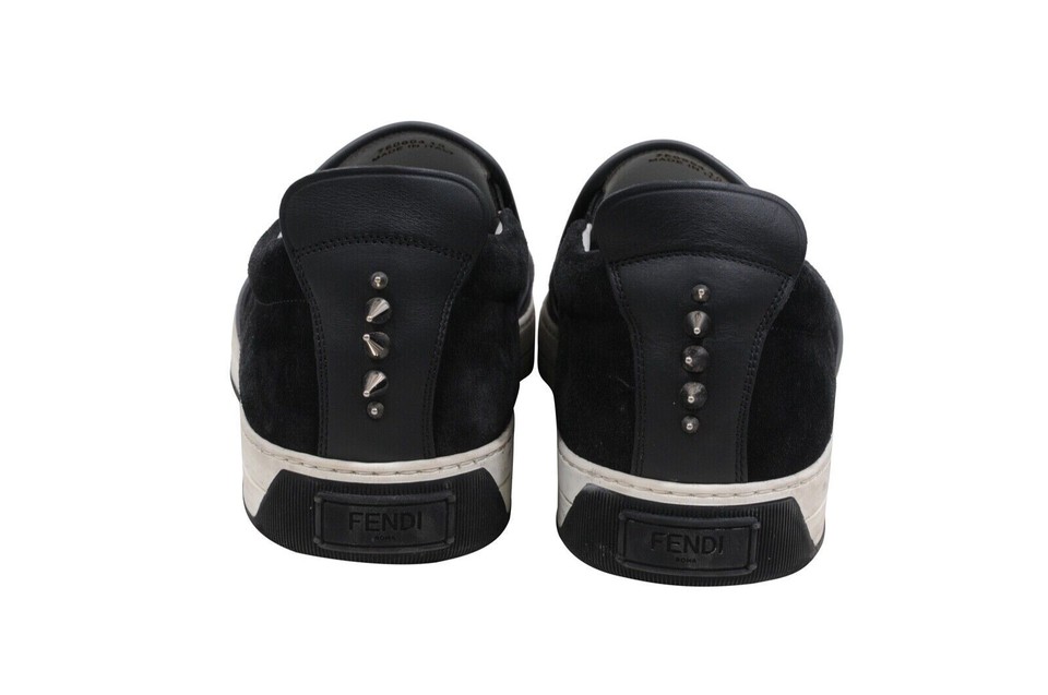 Fendi Mens Monster Eyes Sneakers UK10 US11 EU44 Grey Suede Silver Spike ...