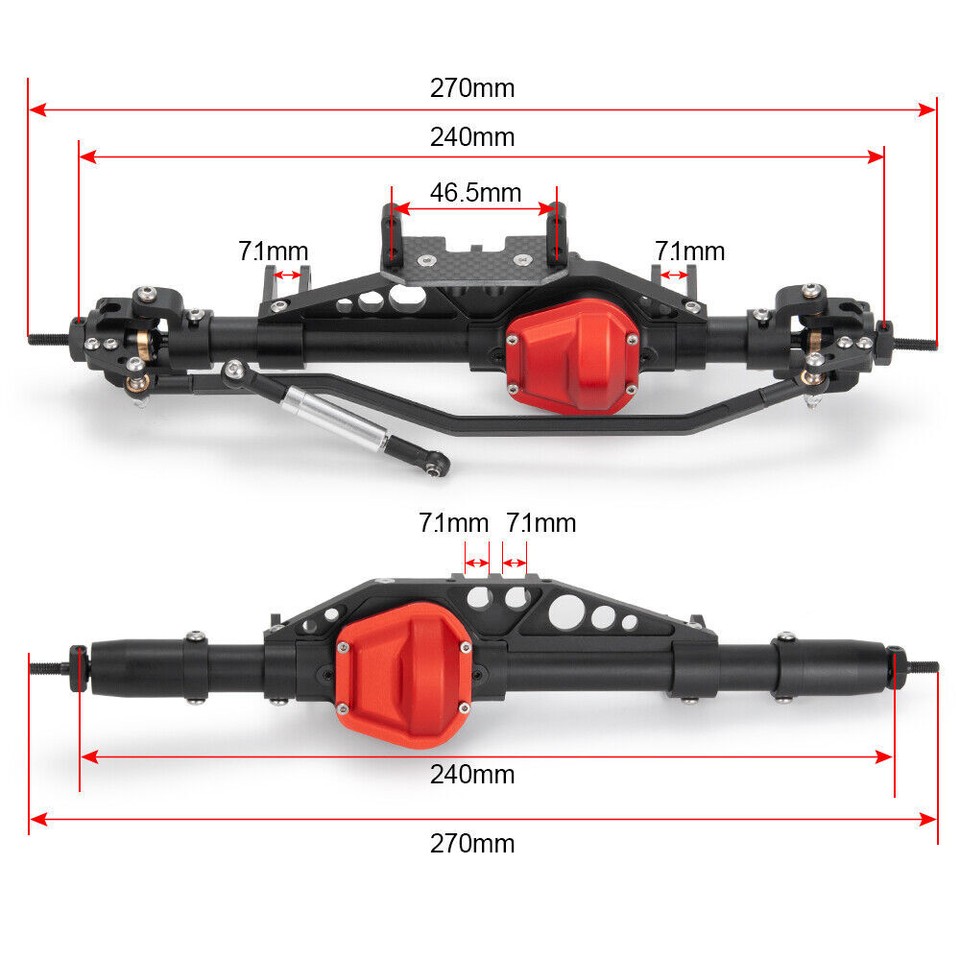 Alloy Front /Rear Axle For RC AXIAL Wraith Rock Crawler Complete ...