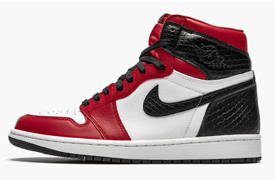 Nike Air Jordan 1 Retro High OG CHICAGO SATIN SNAKE RED BLACK TOE 12W ...