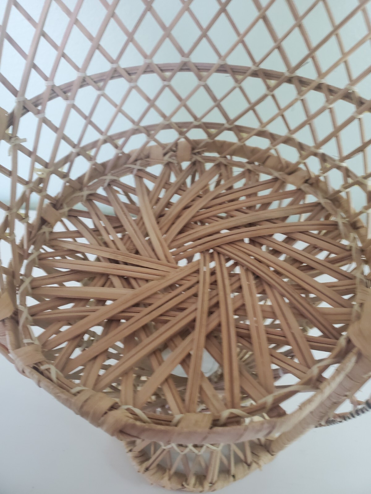 Wicker Chair Fan Back Rattan Doll Plush Plant Stand Small Boho Tan ...