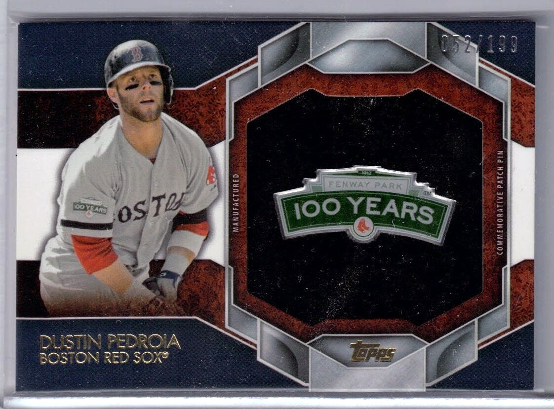Dustin Pedroia 2015 Topps Series 2 Commemorative Patch Pin 100 Years ...