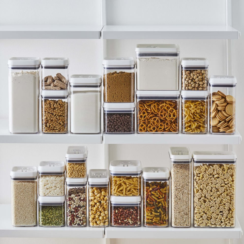 Food Storage Container With Flip Buckle Lid Dry Foods Storage Canister ...