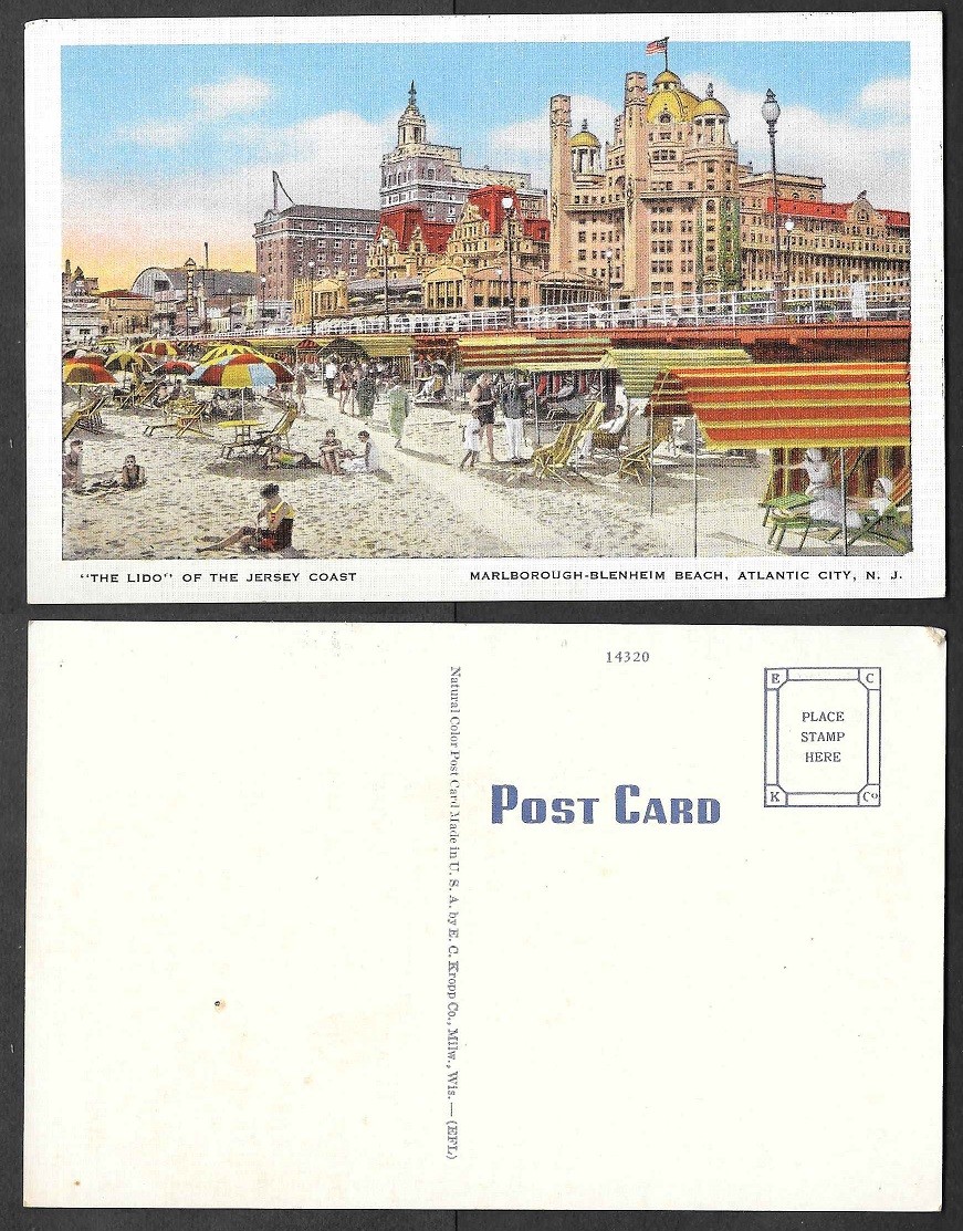 Old Postcard - Atlantic City, New Jersey - Beach Scene, The Lido of ...