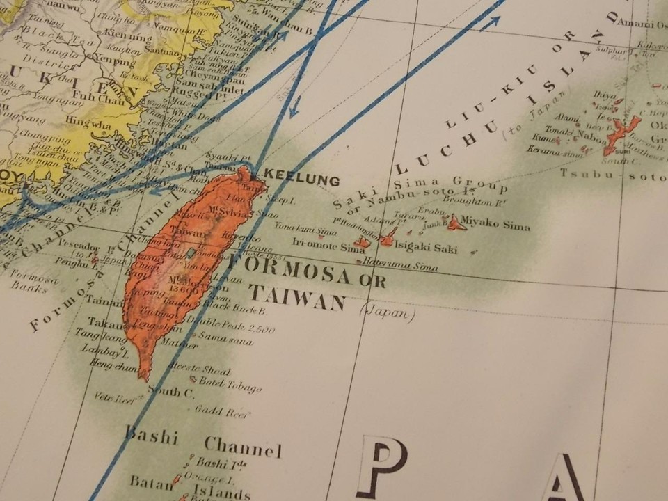 1920's-1930's Java-China Japan Line Wall Map Routes Ports Hong Kong ...