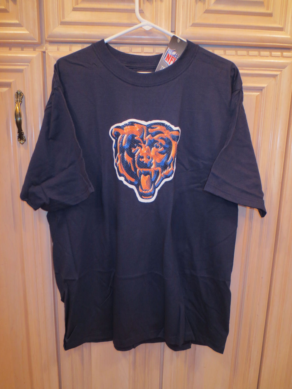NFL Chicago Bears Navy Blue Bear Mascot Team Apparel T-Shirt, Reebok ...