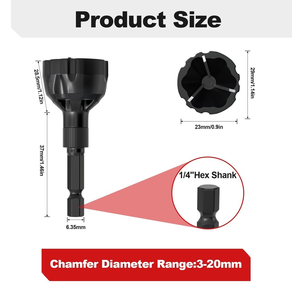 Deburring External Chamfer Tool with Tungsten Carbide Blade, Bolt ...