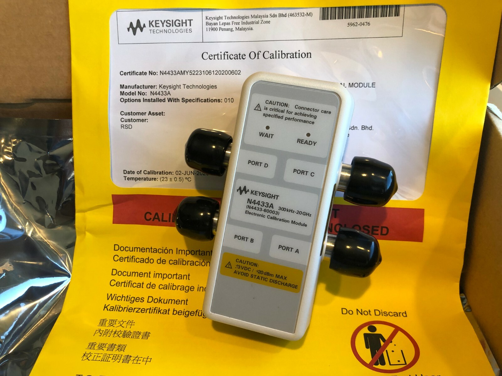 Keysight N4433A ECAL Module 300 kHz - 20 GHz for sale online | eBay