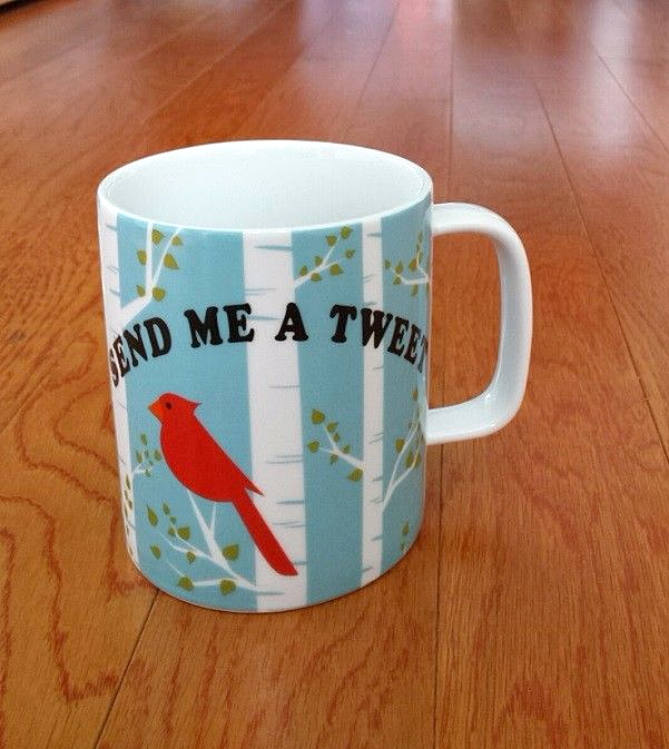 DANSK MAKE CONVERSATION RED CARDINAL SEND ME A TWEET COFFEE MUG 18 OZ ...