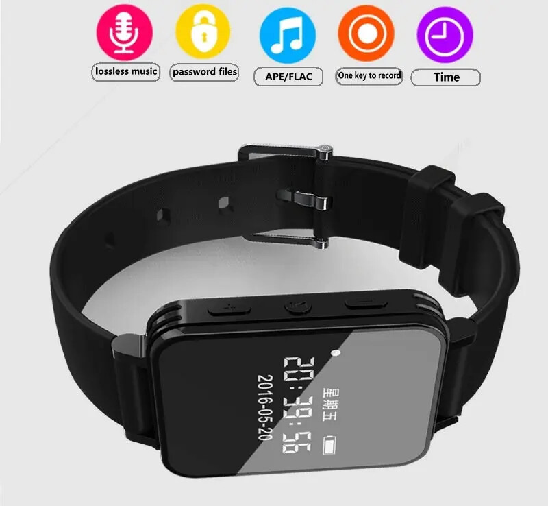 Voice Activated Digital Audio Voice Recorder Bracelet Wrist Watch MP3 ...