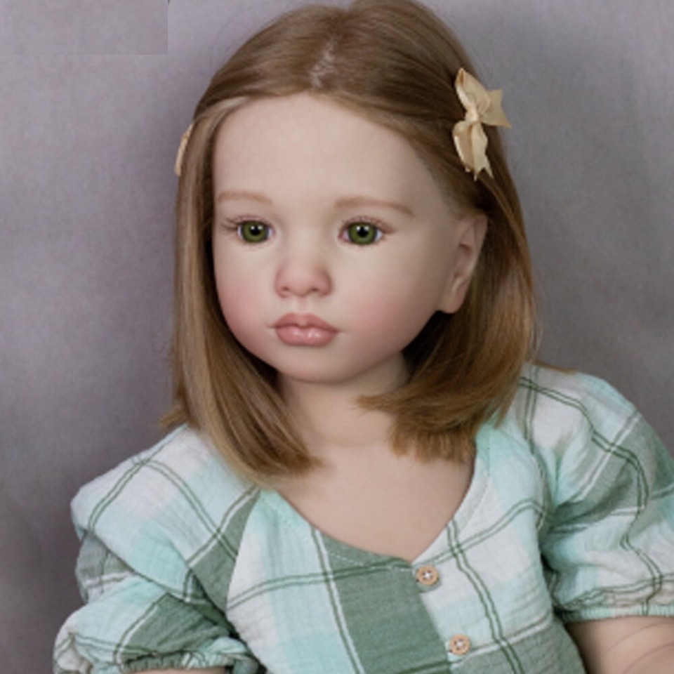 40'' Huge Reborn Doll Painted Kit Toddler Girl Hand-Rooted Hair Cloth ...