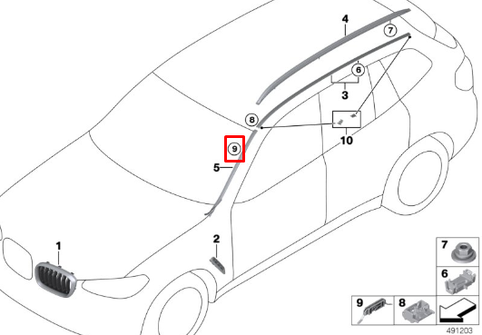 Genuine BMW ZINORO Hybrid X1 X3 X4 M M3 M4 GTS Clip Drip Moulding ...
