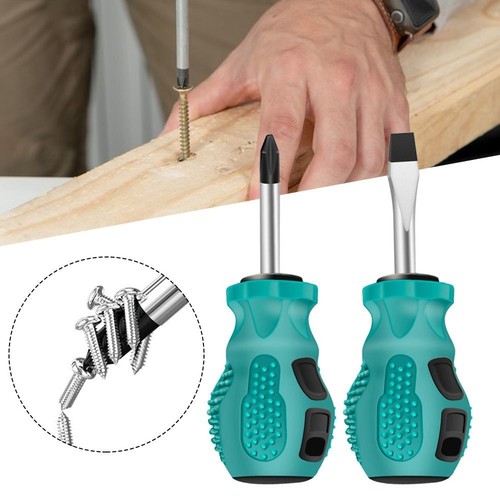 Slotted/Cross Head Screwdriver Short Handle Maintenance Tool Home | eBay