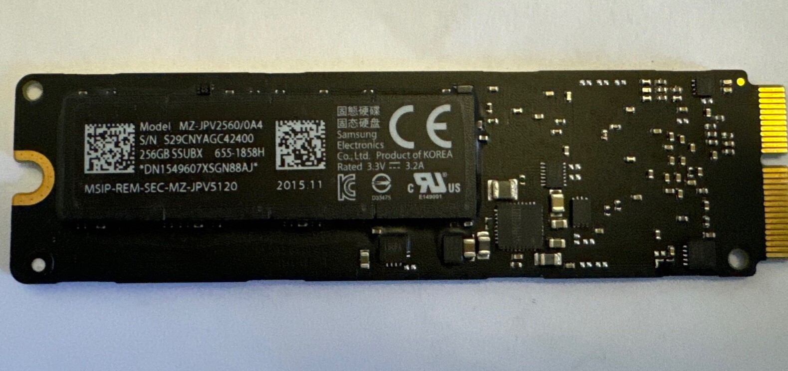 Samsung 256GB Internal Solid State Drive SSD | For MacBook | PCIe | MZ ...