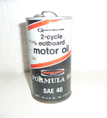 Vintage QUICKSILVER FORMULA 50 Oil metal can 12oz Mercury Mariner ...
