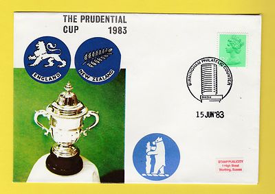 CRICKET - STAMP COVER - PRUDENTIAL CUP - ENGLAND V NEW ZEALAND - 1983 ...