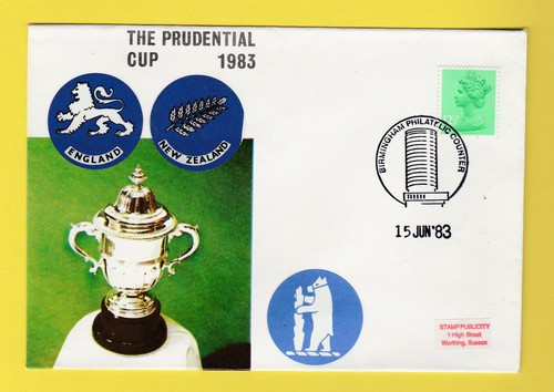 CRICKET - STAMP COVER - PRUDENTIAL CUP - ENGLAND V NEW ZEALAND - 1983 ...