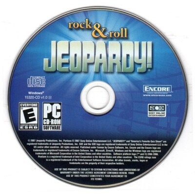 Rock & Roll Jeopardy! (PC-CD, 2007) for Windows 2000/XP/Vista - NEW CD ...